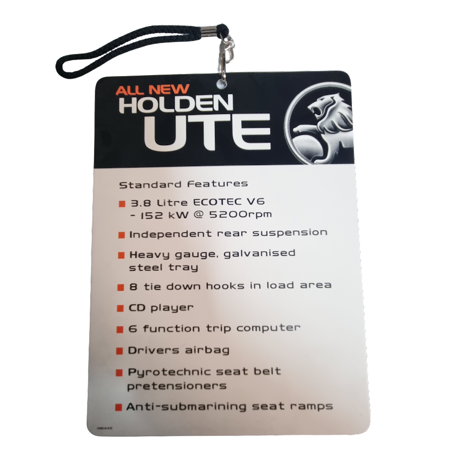 New Holden Commodore VU Ute Mirror Dangler Hanger Dealership Showroom