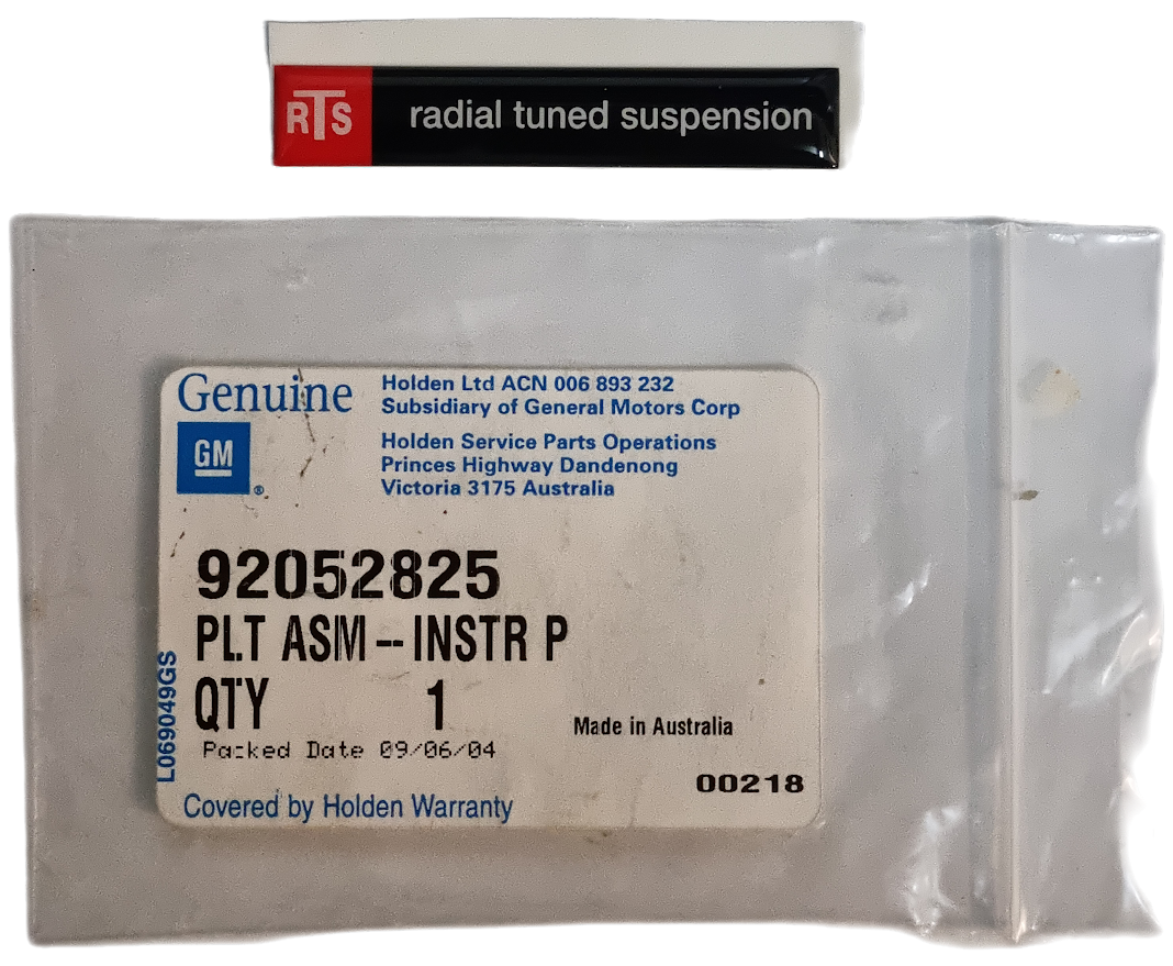 NOS Holden Commodore VN VP VR VS Radial Tuned Suspension Dash Badge ...