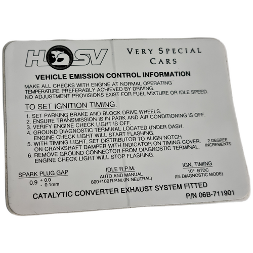 NOS HSV Senator GTS VR Engine Emission Decal Sticker 5.7L 06B-711901 ...